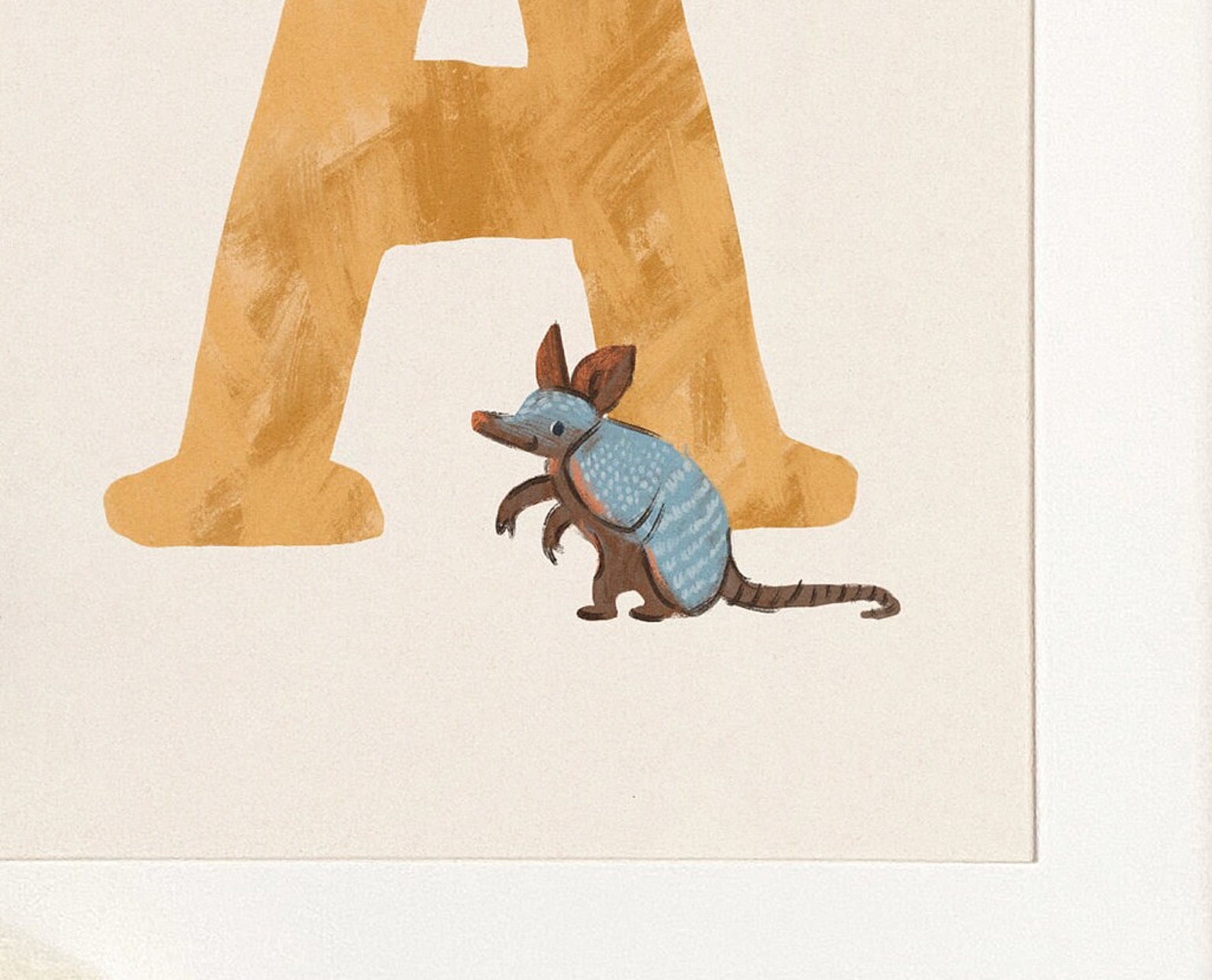 A is for Armadillo - Alphabet Illustration Letter A Kids Room Print ...