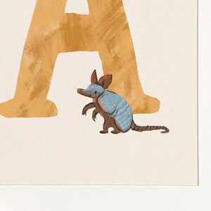 A is for Armadillo - Alphabet Illustration Letter A Kids Room Print ...