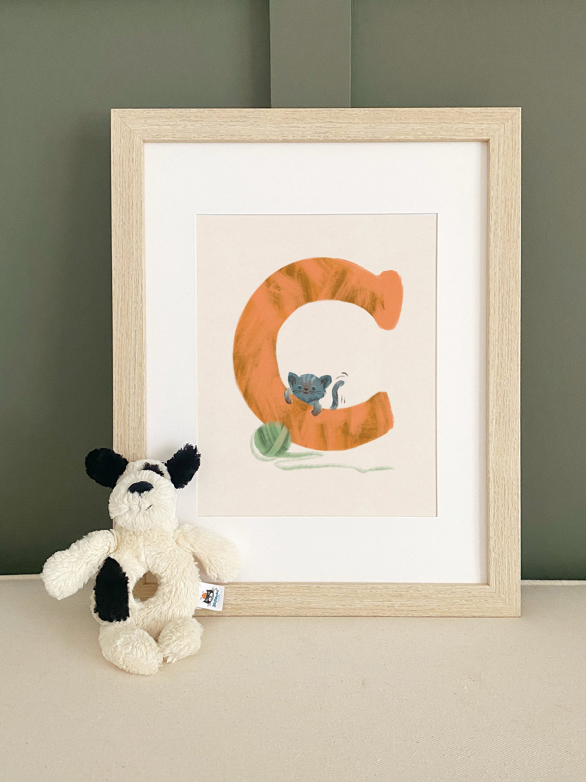 C is for Cat Cute Cat Alphabet Print Letter C Kids Nursery Wall Art ...