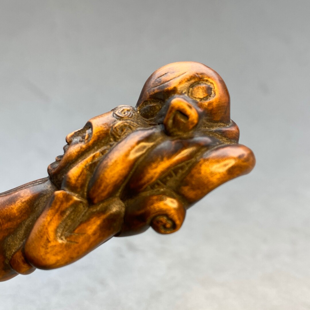 Hand Carved Boxwood Octopus Seller, Octopus Fisherman, Sea, Octopus ...