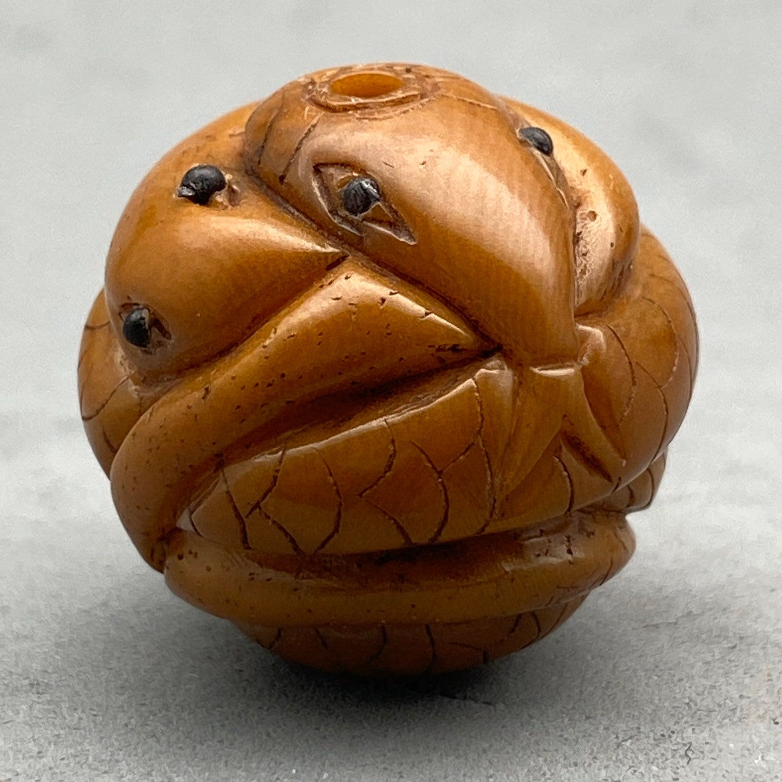 1 Hand Carved Tagua Nut Snake Netsuke Hand Carved Phytelephas - Etsy