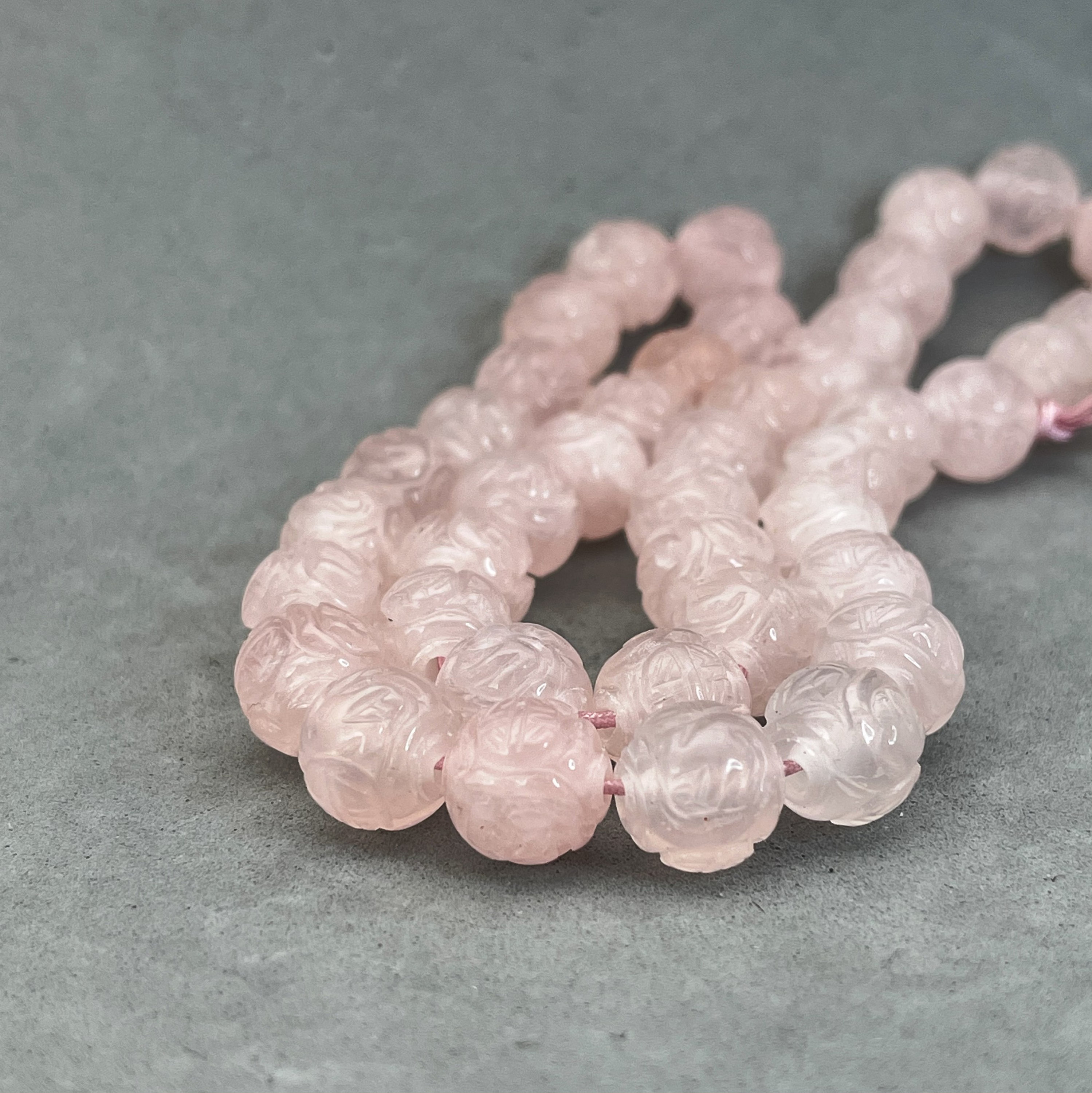 Rose Quartz Carving: One Hand Carved Rose Quartz Bead With - Etsy