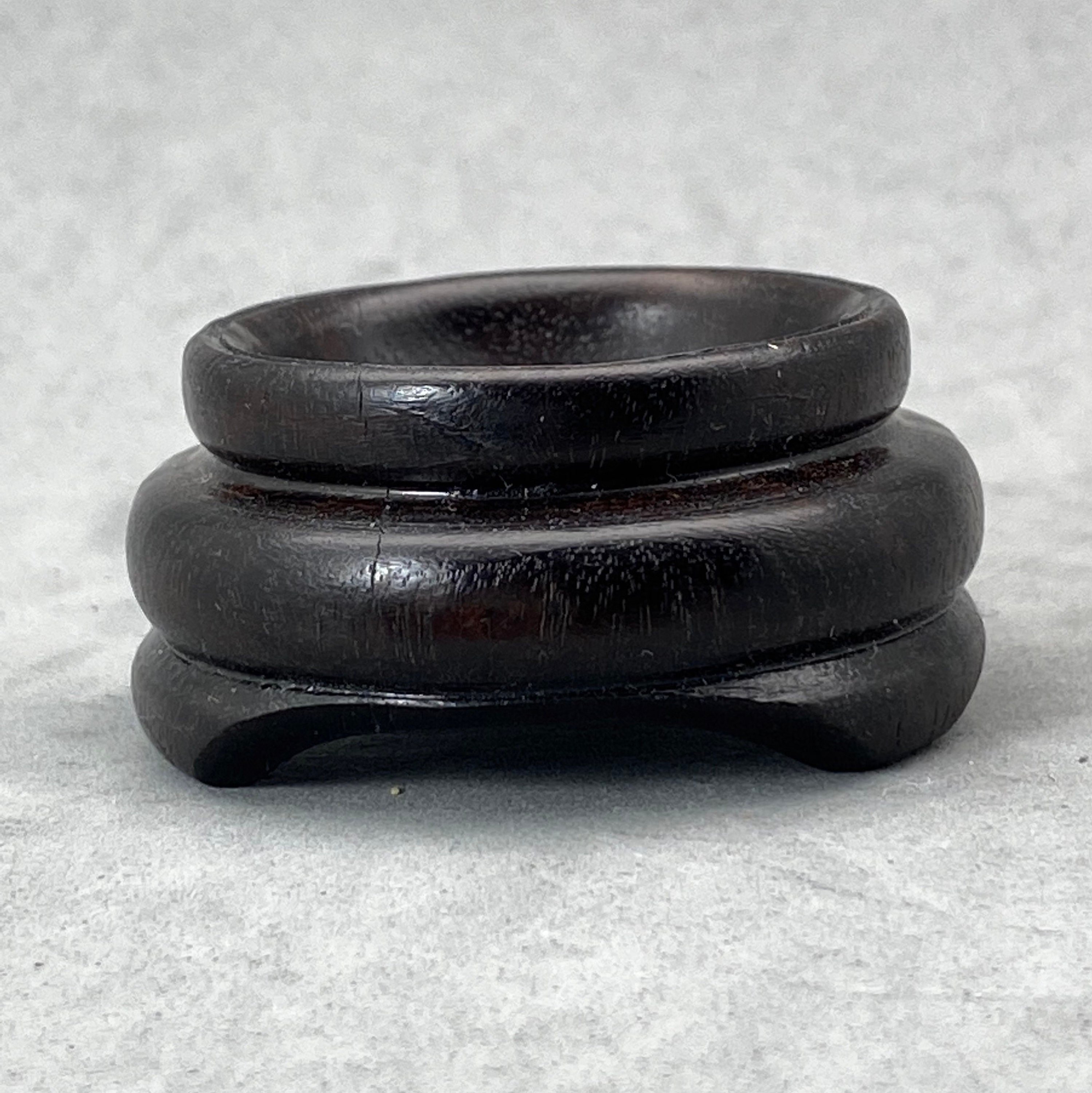 1 Hand Made and Polished Black Wood Stand Small Wooden Stand - Etsy