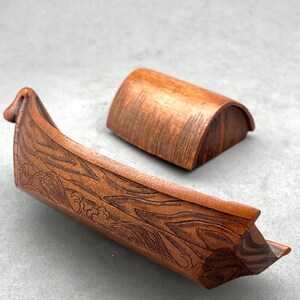 Hand Carved Boxwood Box: Covered Box of a Small Boat, Fine ...