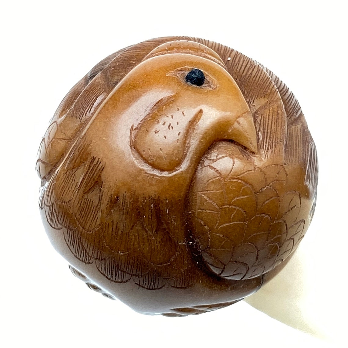 1 Hand carved tagua nut rooster Ojime hand carved phytelephas | Etsy