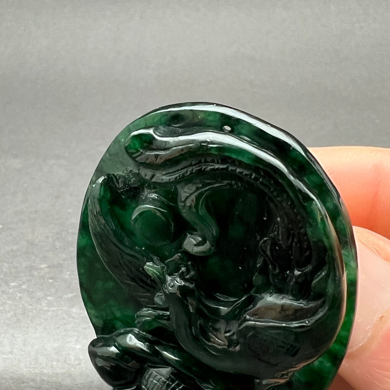 One Jadeite Bead: Hand Carved Natural Color Jade Pendant Carved With ...