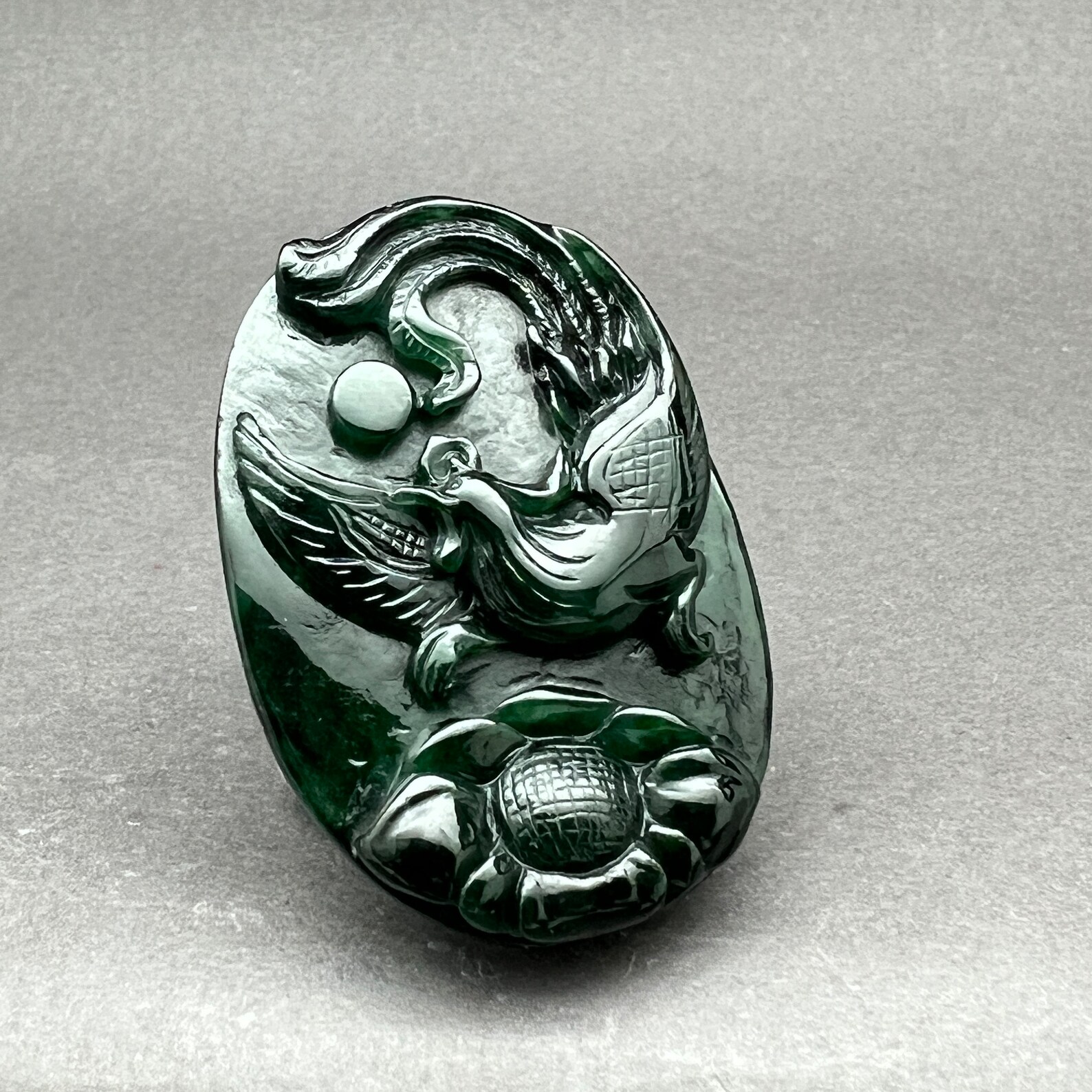 One Jadeite Bead: Hand Carved Natural Color Jade Pendant Carved With ...