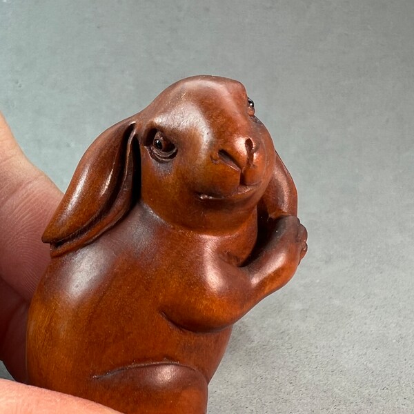 Netsuke Rabbits - Etsy