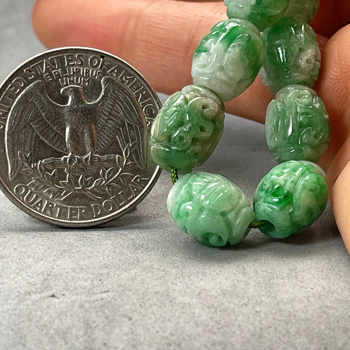 Jade Carving: 1 Oval Hand Carved Natural Color Jadeite Bead - Etsy