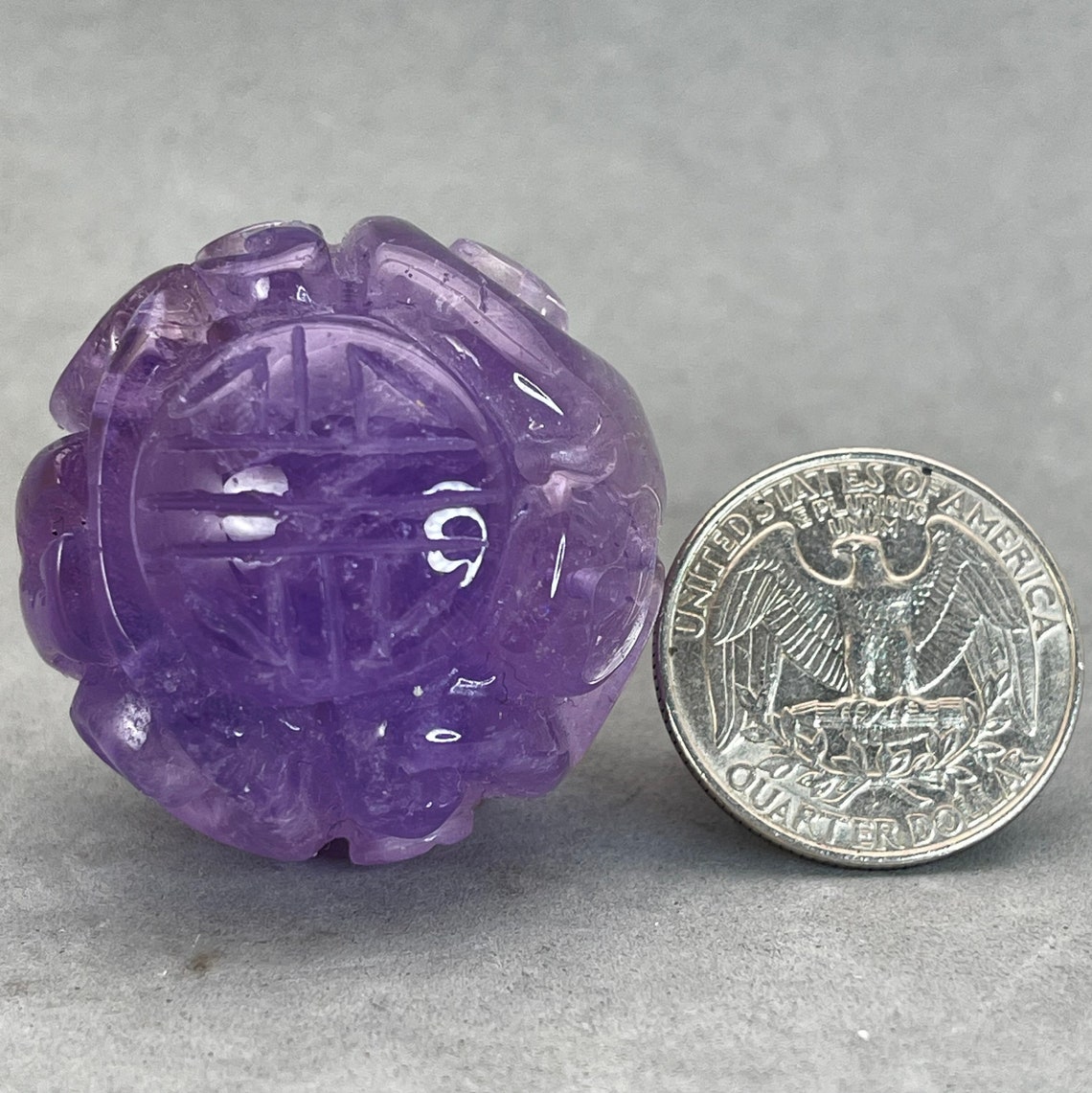 Amethyst Carving: Hand Carved Amethyst Bead With Dragon and - Etsy