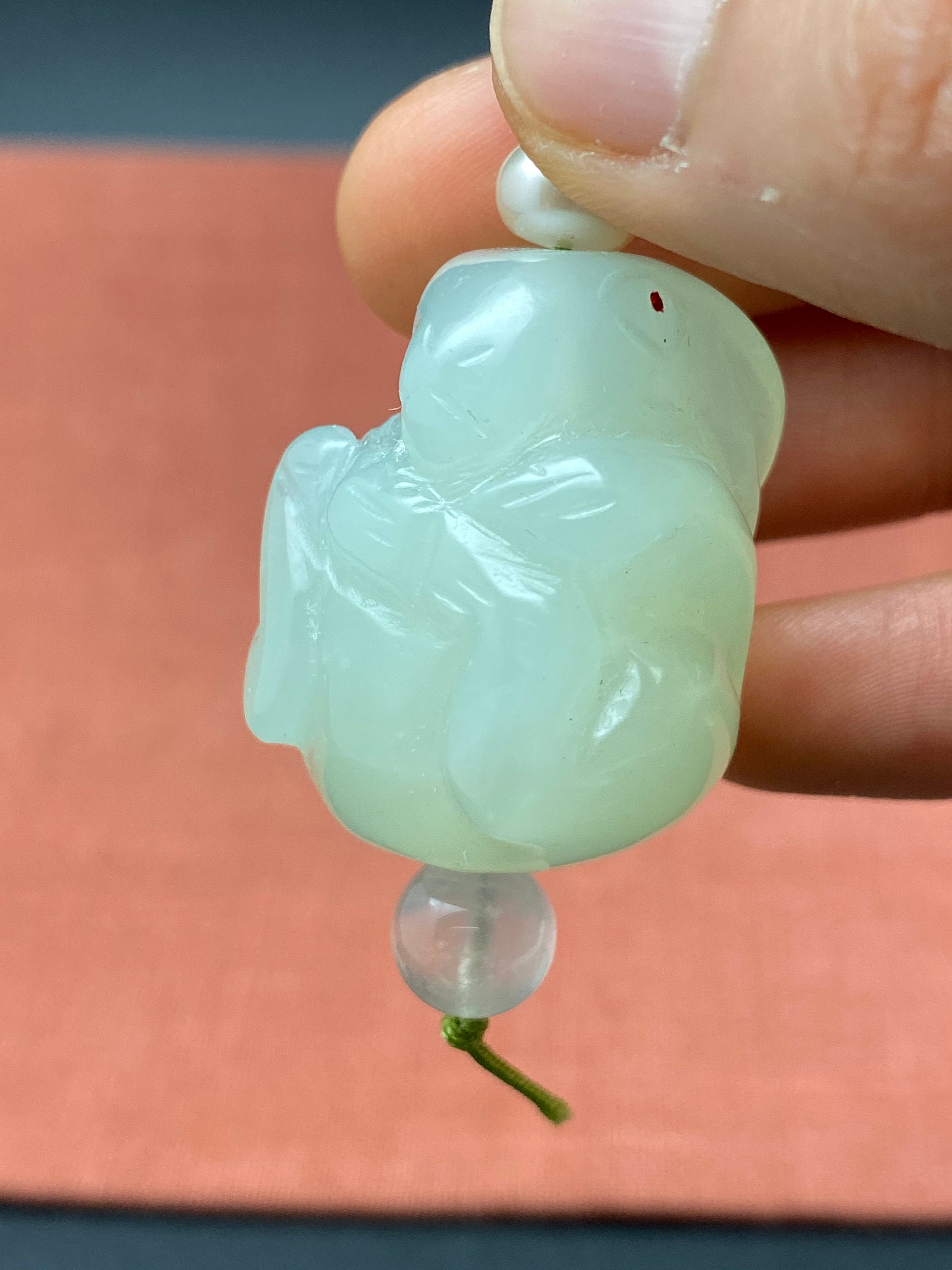 1 Vintage Hand Carved Green Jade Bunny Charm Green Jade - Etsy
