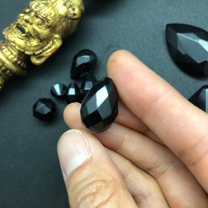 8 Vintage Jet Charms, Jet Black Jet Elements, Drop and Charm, Not ...