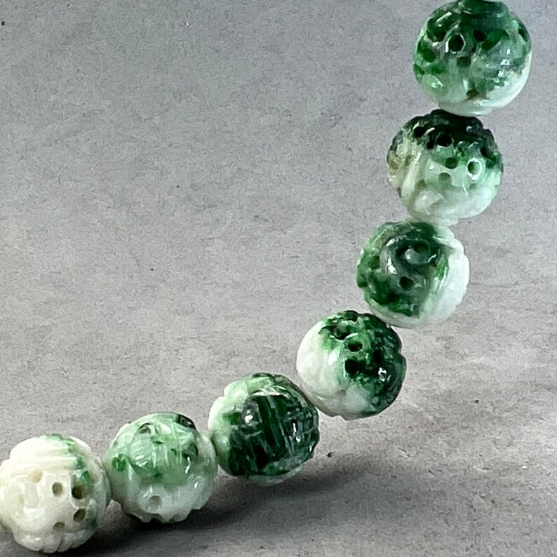 Jade Carving: One Hand Carved Natural Color Jadeite Bead | Etsy