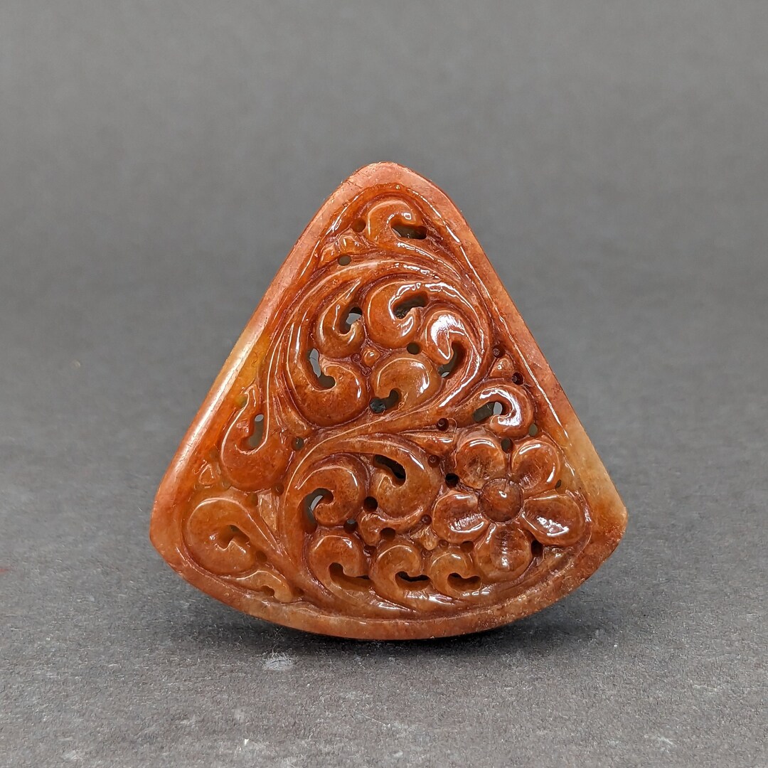 Jade Carving: Hand Carved Jadeite Pendant a Peach, Symbol of Prosperity ...