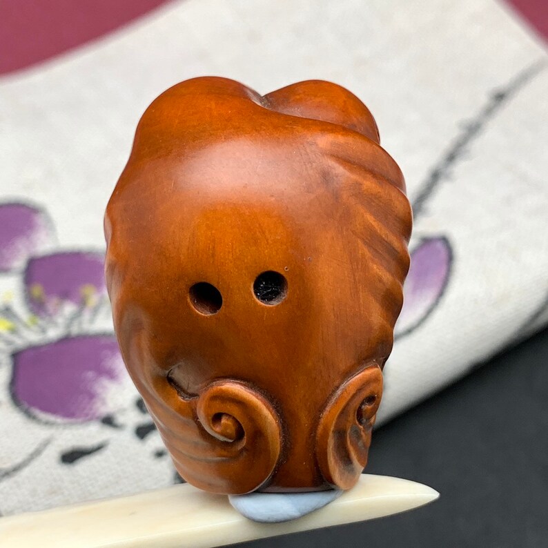 Hand Carved Boxwood Bat Netsuke Wood Bat Netsuke Boxwood Bat | Etsy