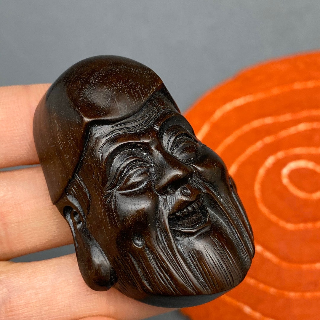 Hand Carved Teakwood Japanese Opera Mask, a Money God Represents ...