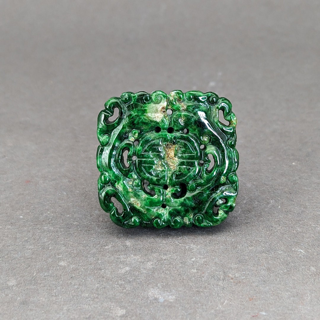 Hand Carved Jade Charm: Flowers, a Symbol of Transformation, Prosperity ...
