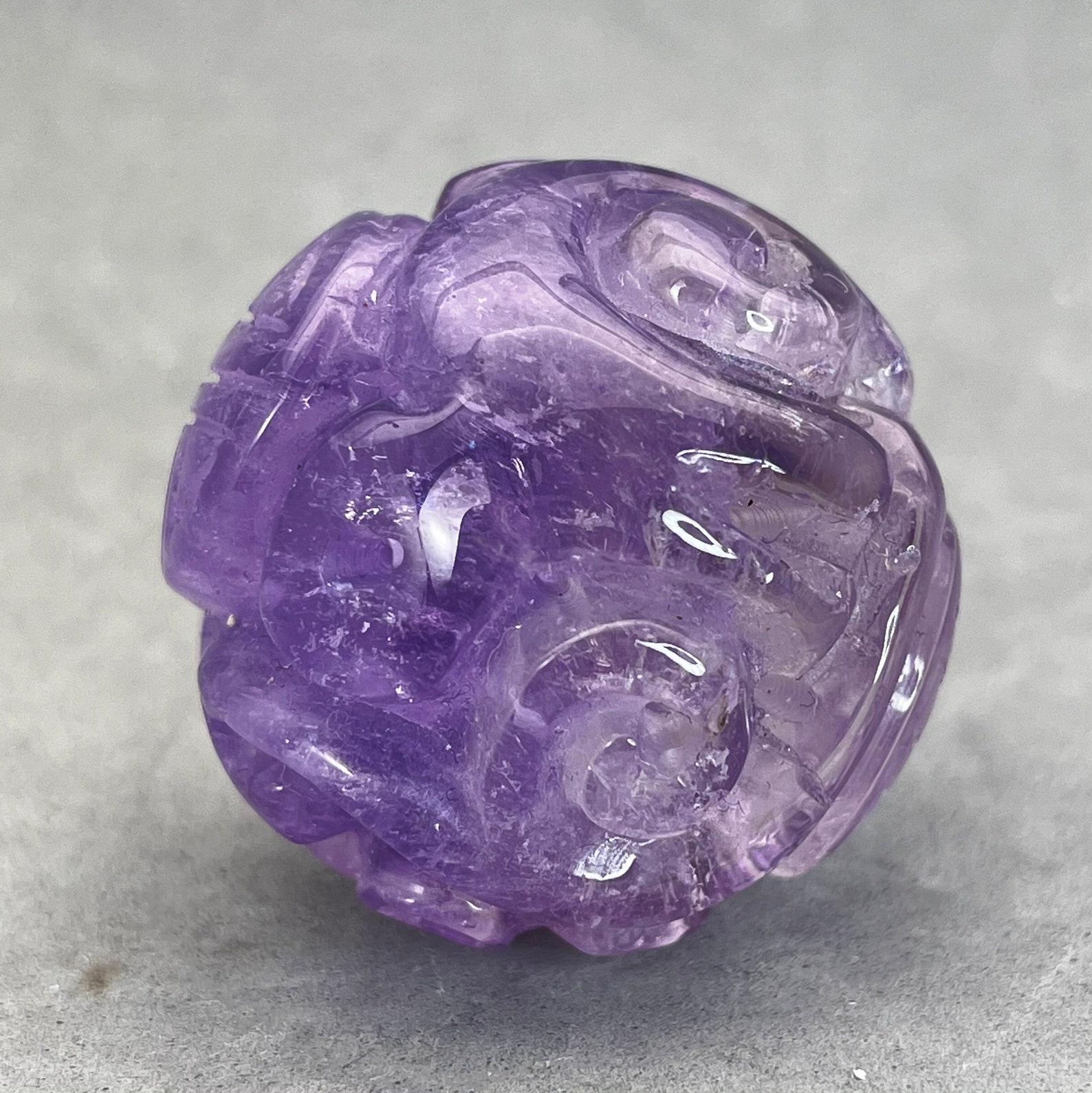 Amethyst Carving: Hand Carved Amethyst Bead With Dragon and - Etsy