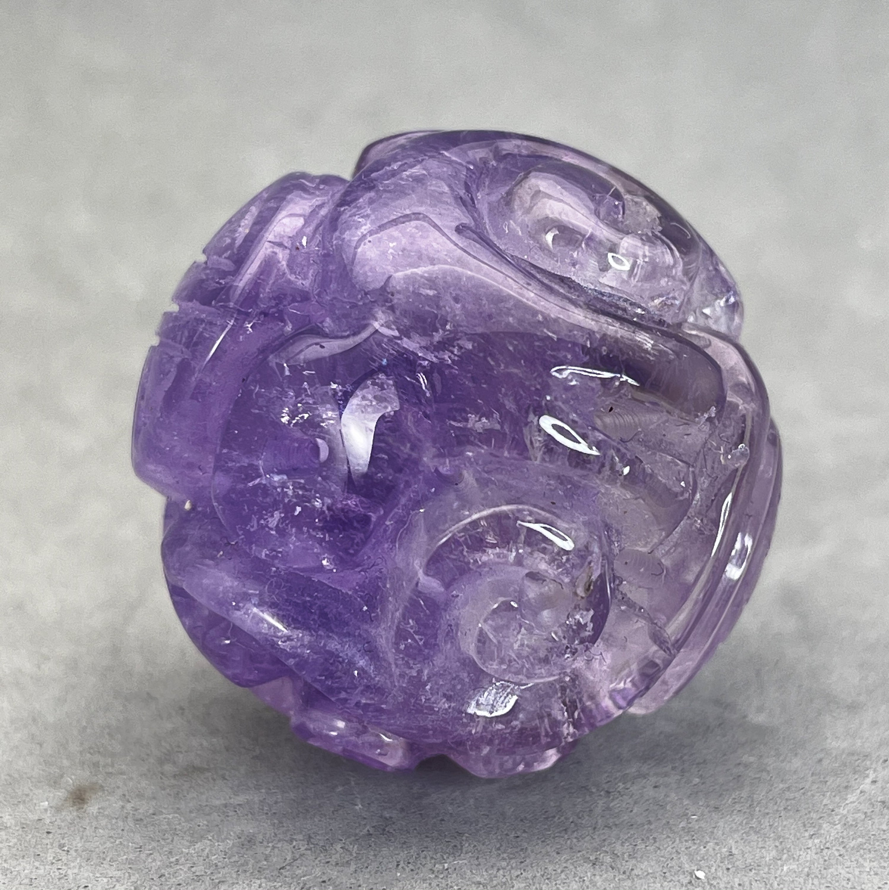 Amethyst Carving: Hand Carved Amethyst Bead With Dragon and - Etsy