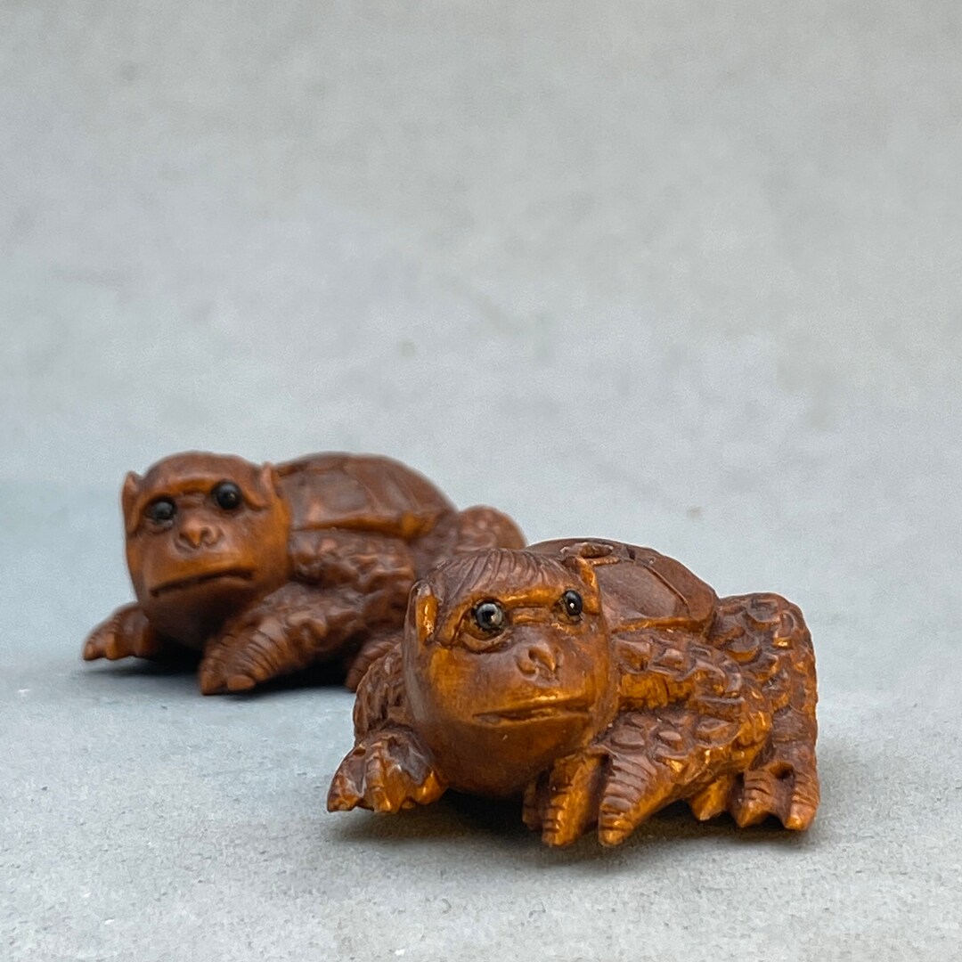 Hand Carved Boxwood Ojime: Japanese Mythical Animal Charm - Etsy