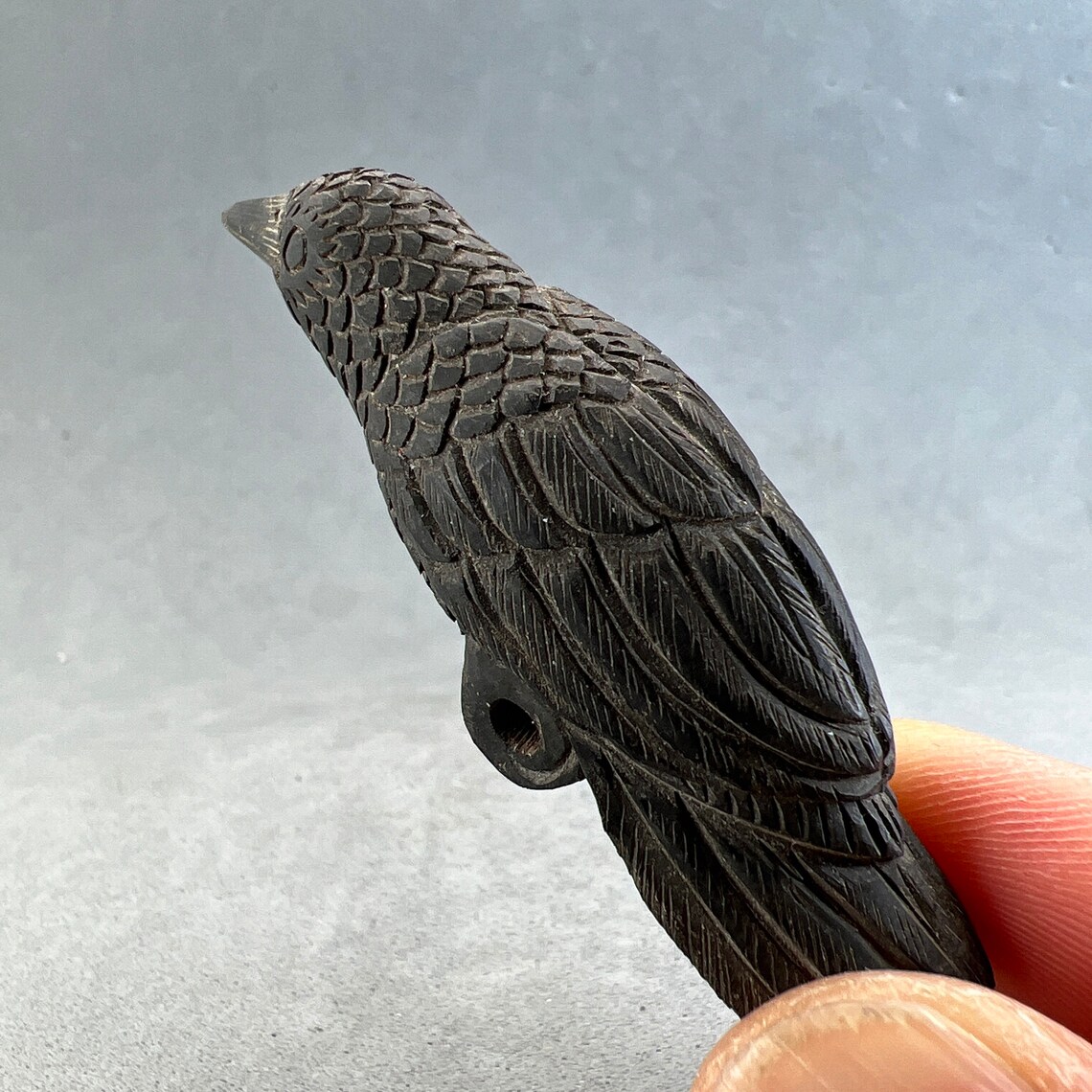 Dark Wood Carving: Dark Wood Carving of a Raven Black Wood - Etsy