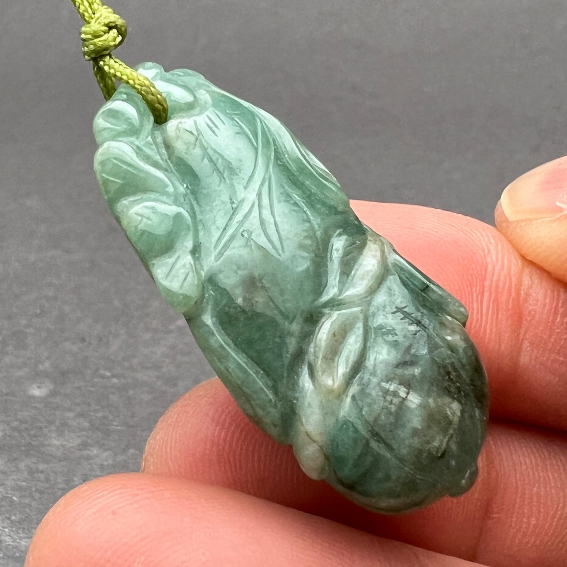 Jade Carving: One Natural Jade Pendant, Hand Carved and Polished, Jade ...