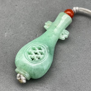 Hand Carved and Polished Jadeite Bead: Vintage Fei Cui of a Vase ...