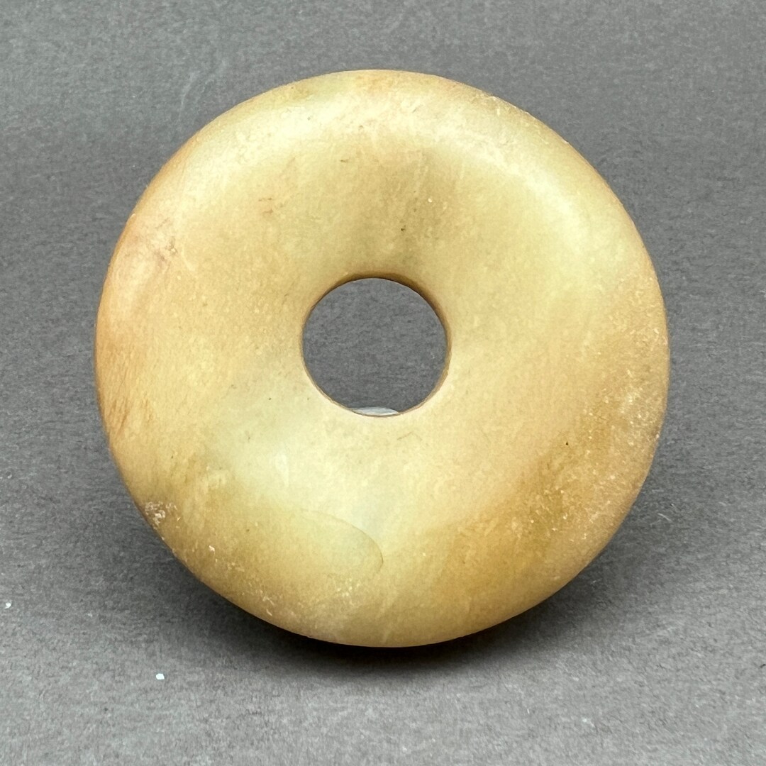 Jade Carving: One Hand Polished Dark Brown Jade Donut, Burnt Jade Donut ...