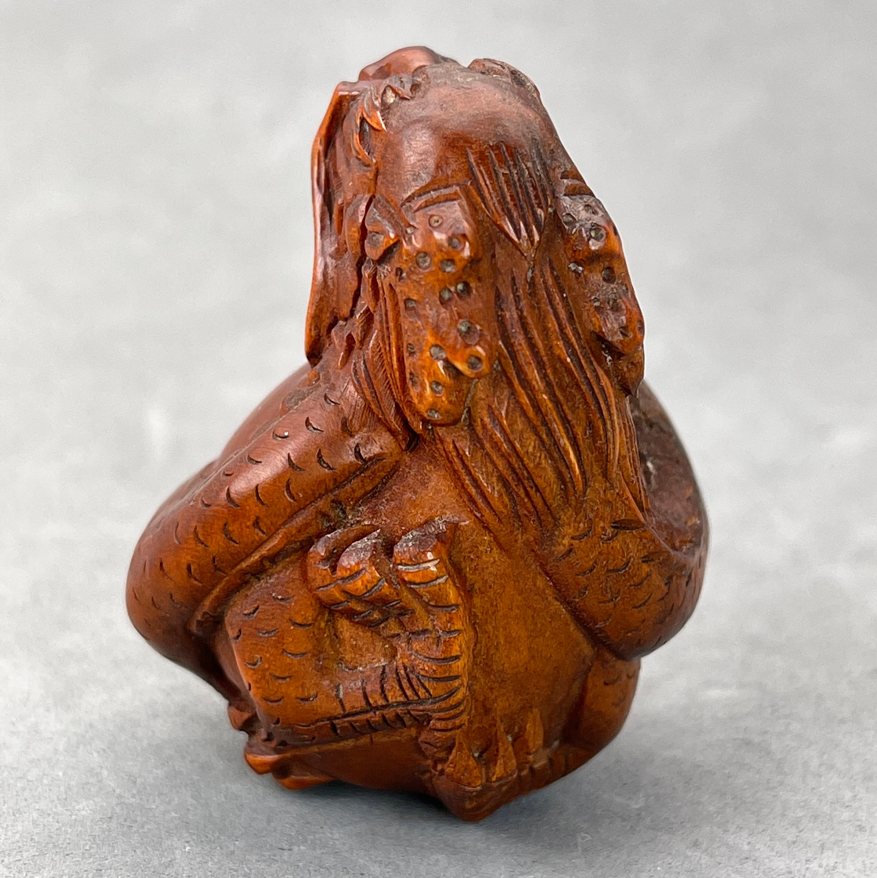 Hand Carved Boxwood Dragon Netsuke Wood Dragon Netsuke | Etsy