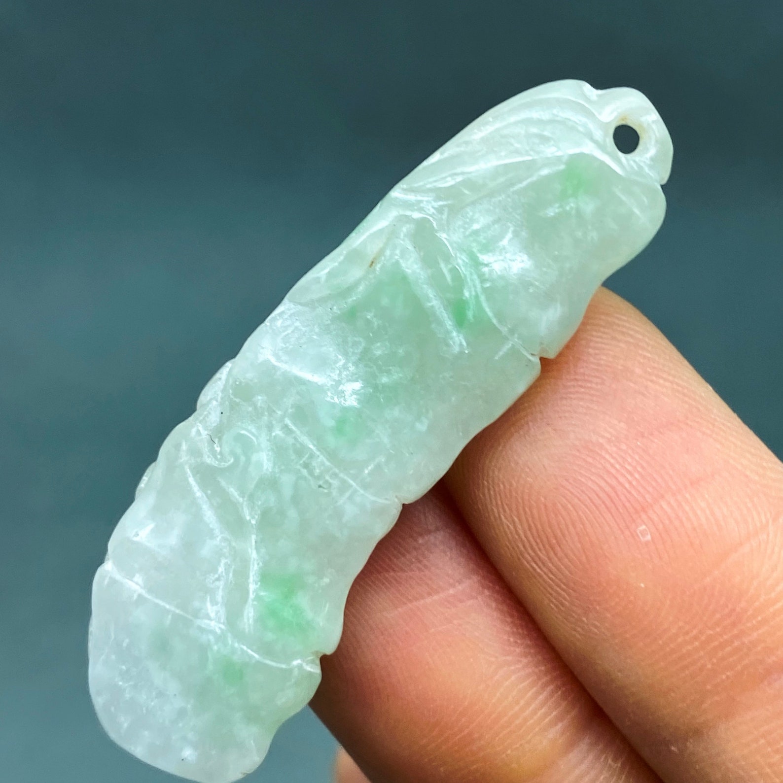 Estate Sale: Vintage Hand Carved Jadeite Pendant of a Bamboo - Etsy