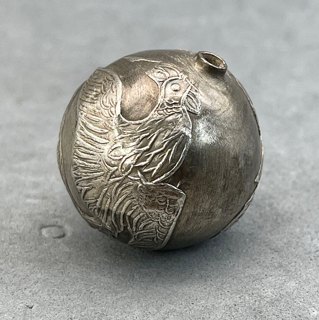 Vintage Silver Bead: Phoenix, Symbol of Empress, Lady Power, Very ...