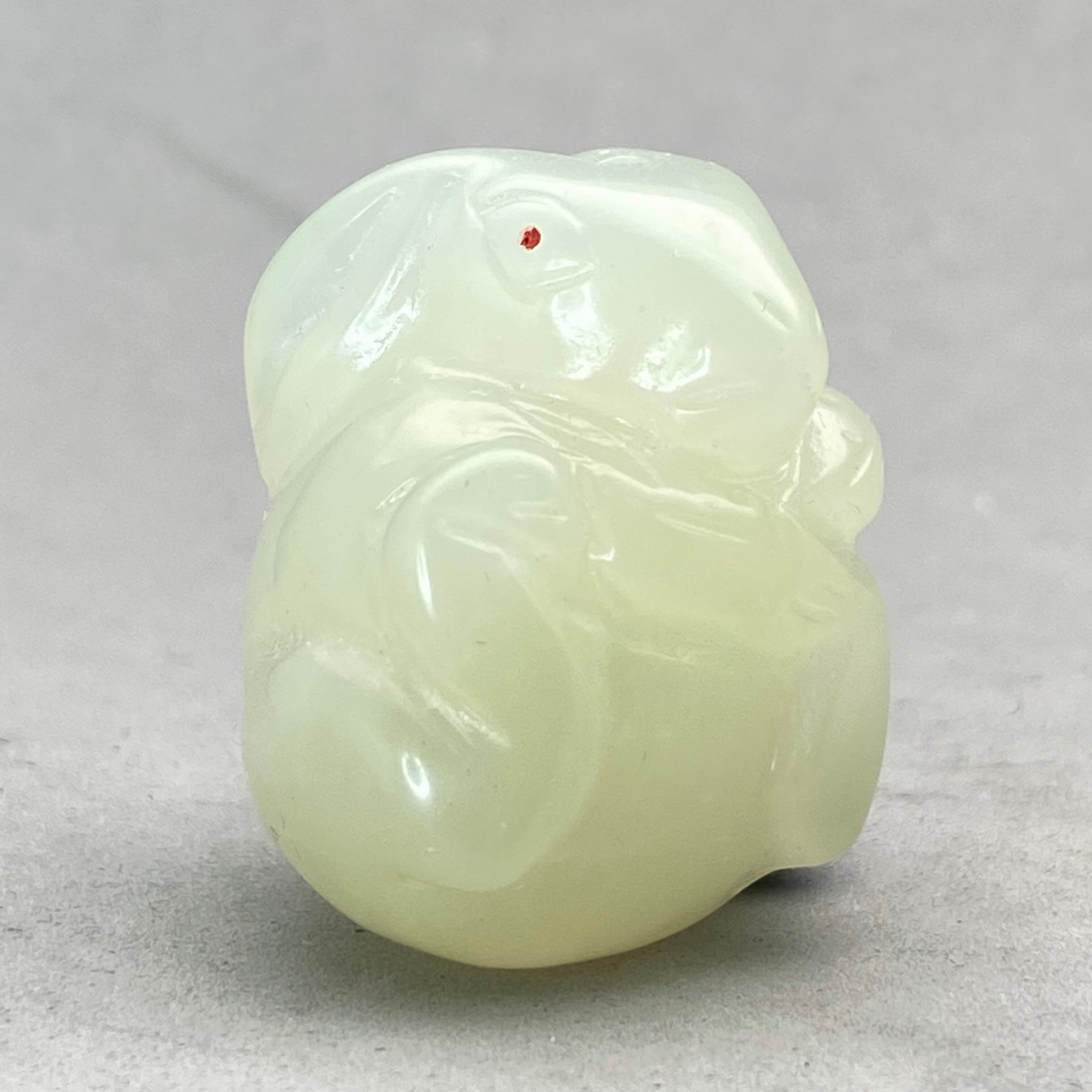 1 Vintage Hand Carved Green Jade Bunny Charm Green Jade - Etsy