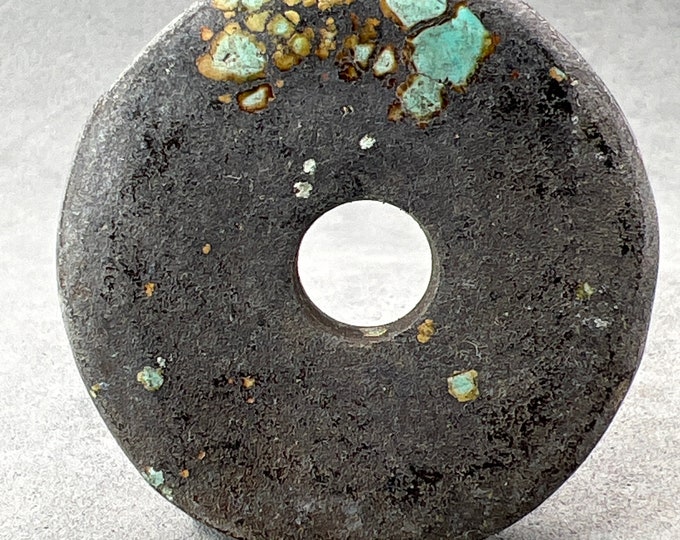 One Vintage Turquoise Donut, Natural Color, Hand Polished, Blue ...