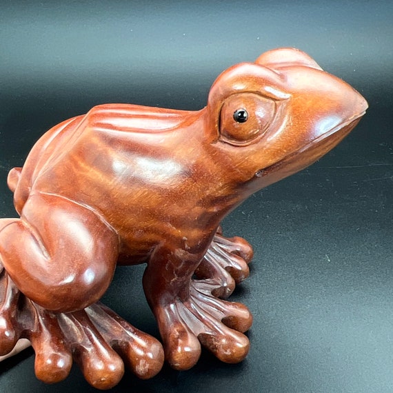 Boxwood Carving: Hand Carved Boxwood Frog Massive Wood Frog - Etsy