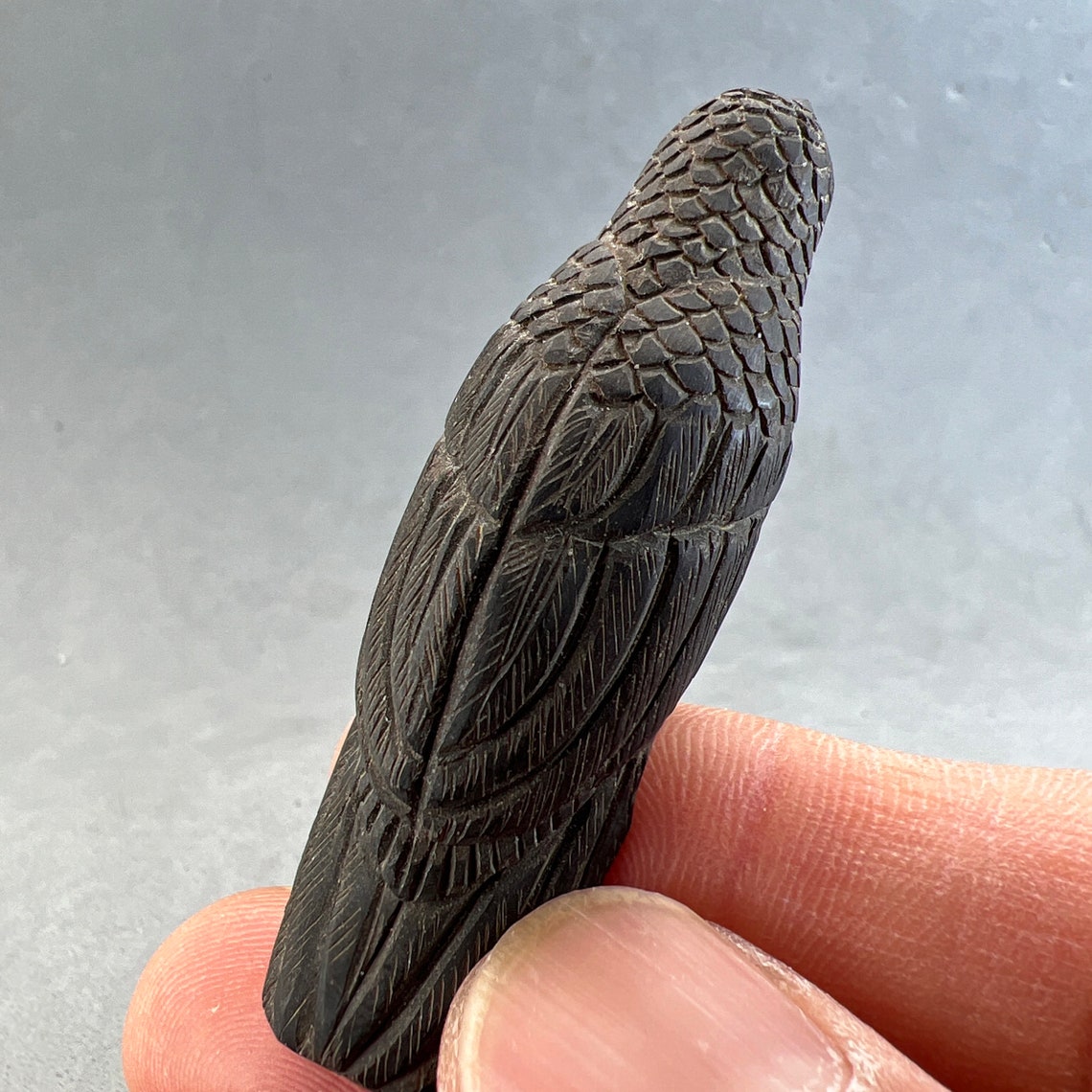 Dark Wood Carving: Dark Wood Carving of a Raven Black Wood - Etsy