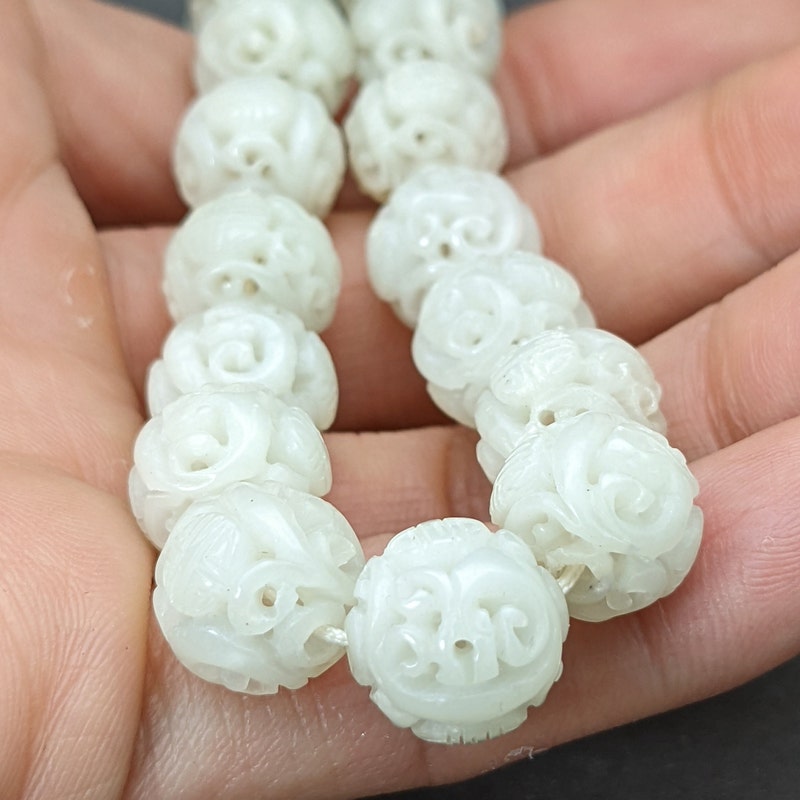 Carved White Jade - Etsy