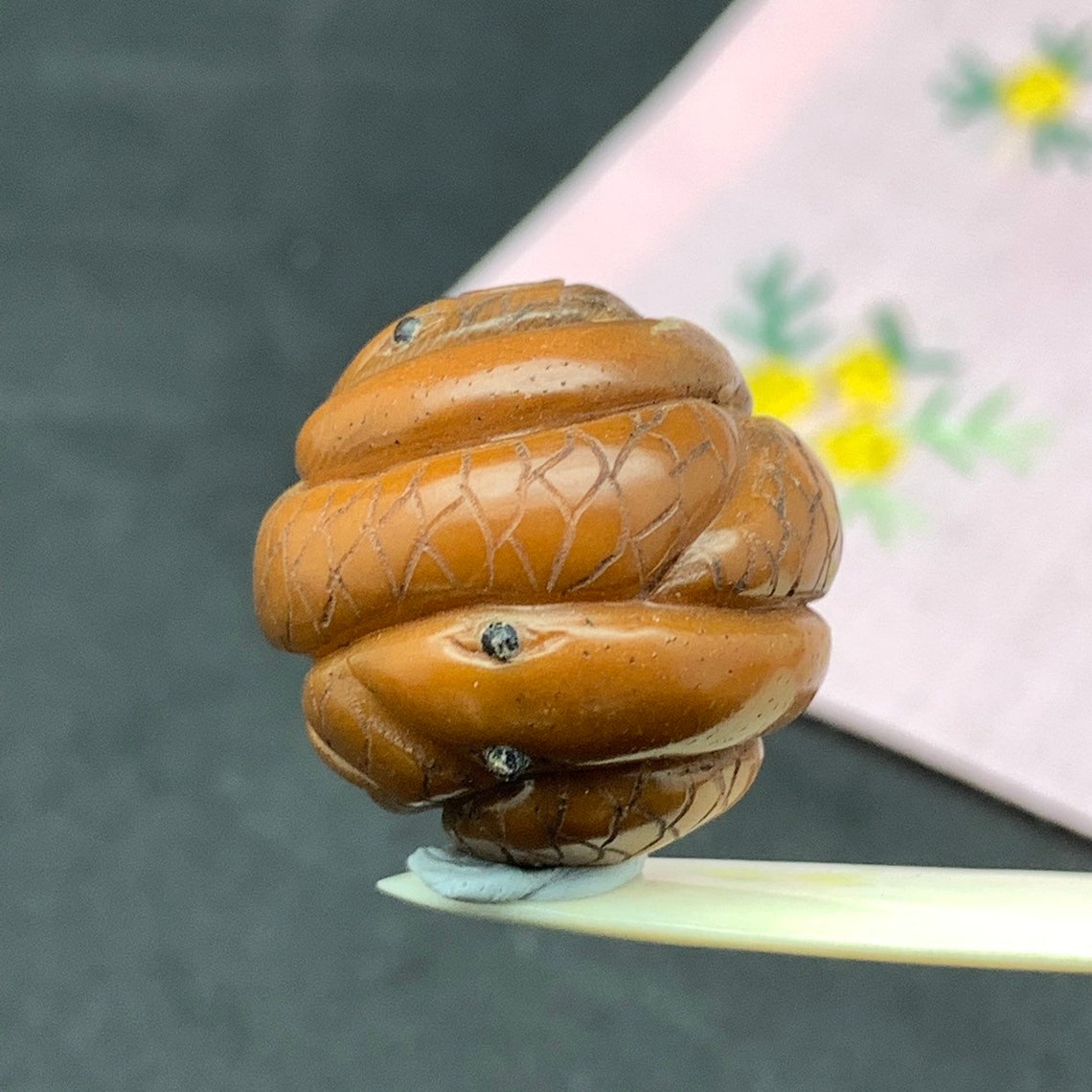 1 Hand Carved Tagua Nut Snake Netsuke Hand Carved Phytelephas - Etsy