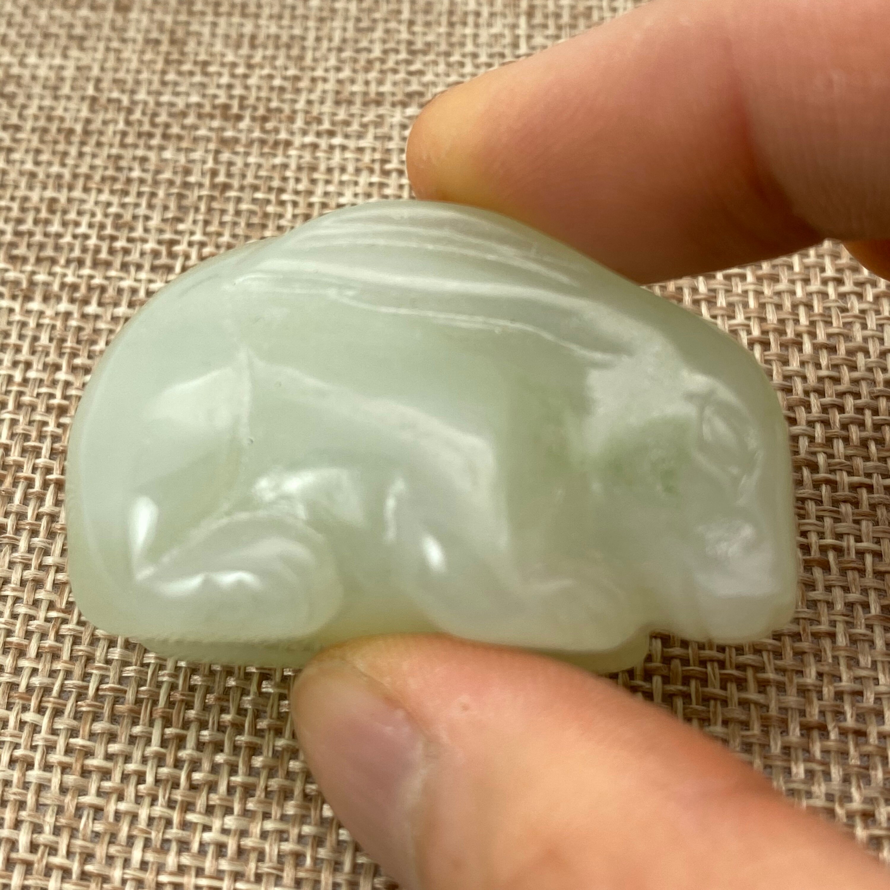 1 Vintage Hand Carved Green Jade Bunny Charm Green Jade - Etsy