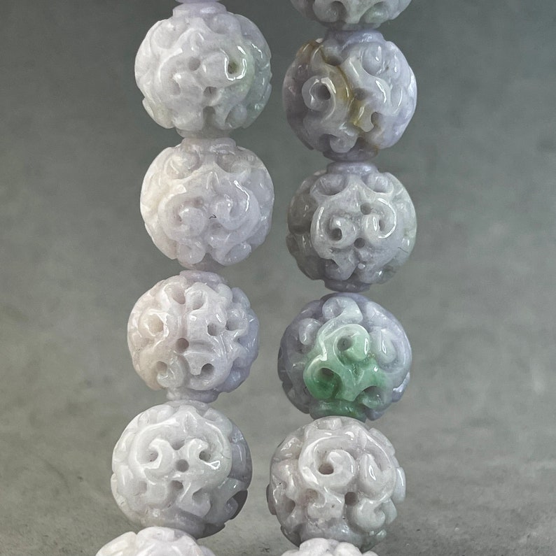 One Jade Carving: Hand Carved Natural Color Lavender Jadeite | Etsy