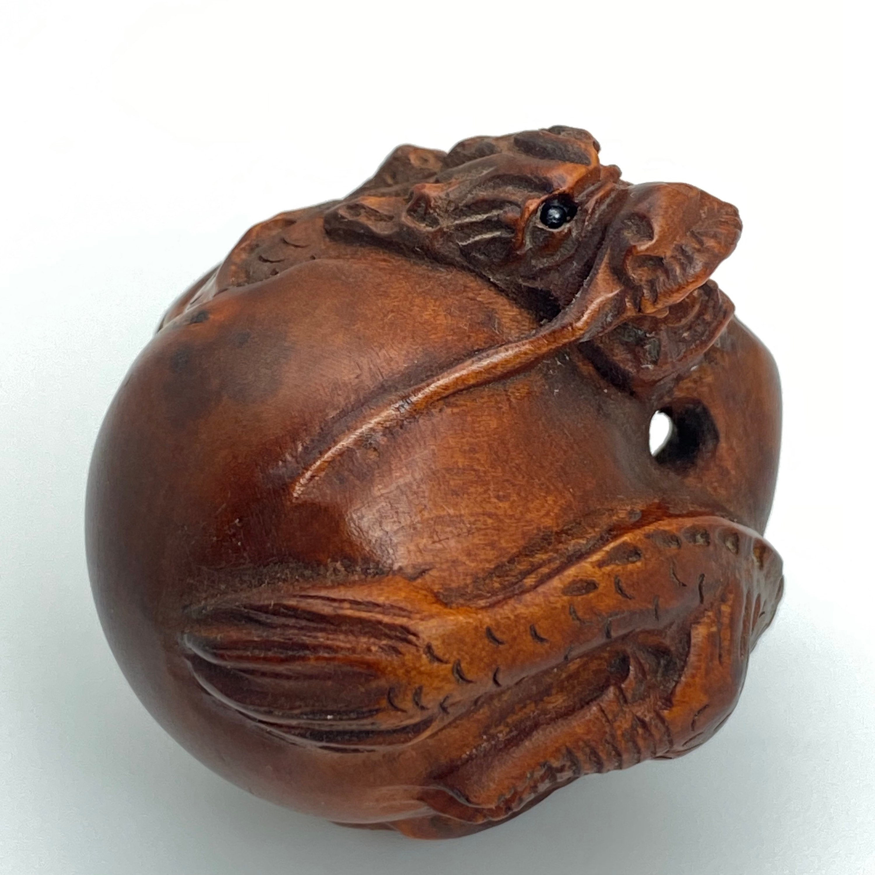 Hand Carved Boxwood Dragon Netsuke Wood Dragon Netsuke | Etsy