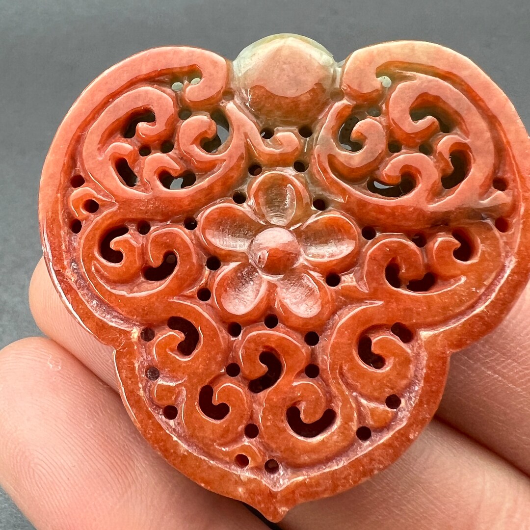 Jade Carving: Hand Carved Jadeite Pendant a Peach, Symbol of Prosperity ...