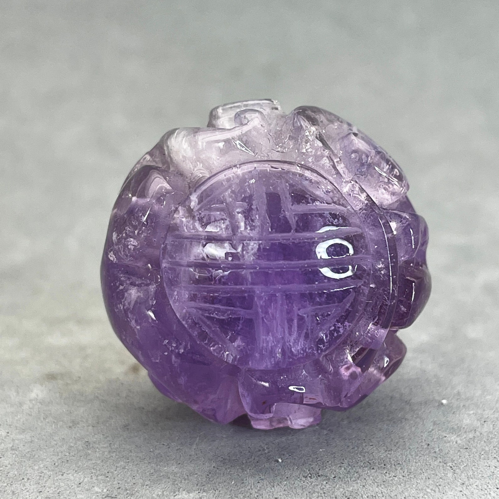 Amethyst Carving: Hand Carved Amethyst Bead With Dragon and - Etsy