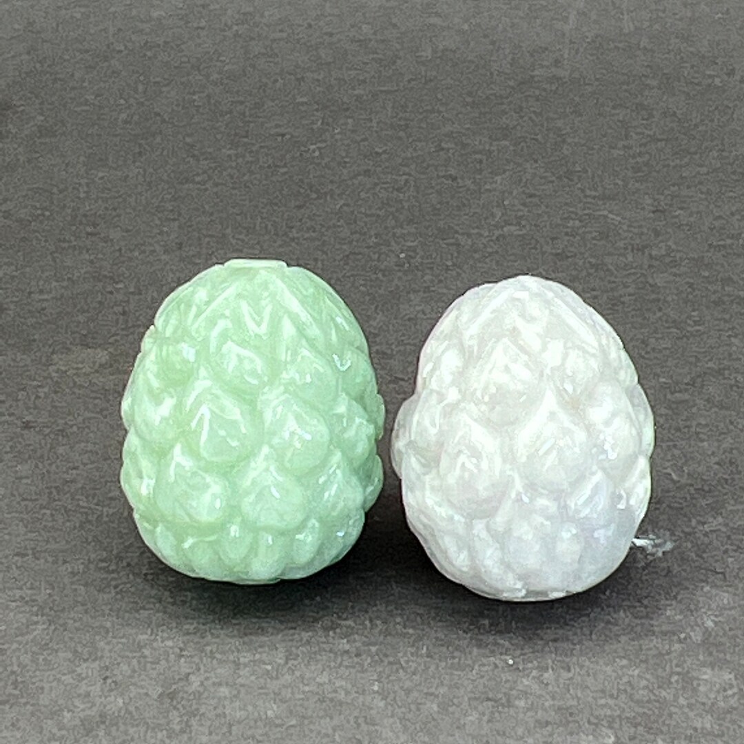 Jade Bead: One(1) Hand Carved Natural Color Jadeite Bead of Pineapple ...