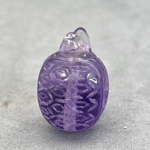 Amethyst Carving: Hand Carved Amethyst Turtle Charm, Natural Color ...