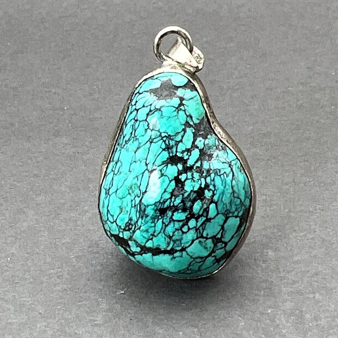 Estate Sales: Vintage Turquoise With Silver Wraps and Bail, Hand ...