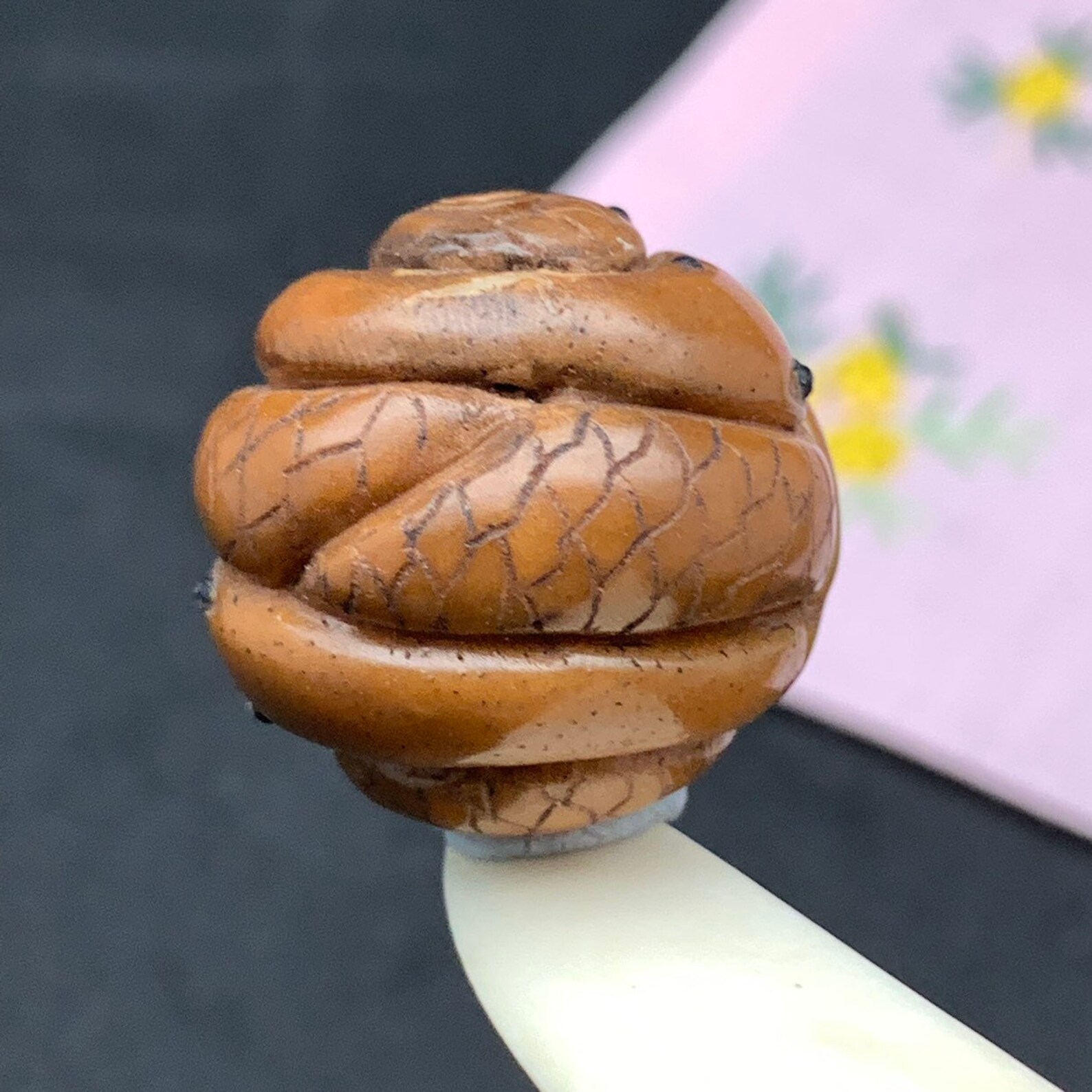 1 Hand Carved Tagua Nut Snake Netsuke Hand Carved Phytelephas - Etsy