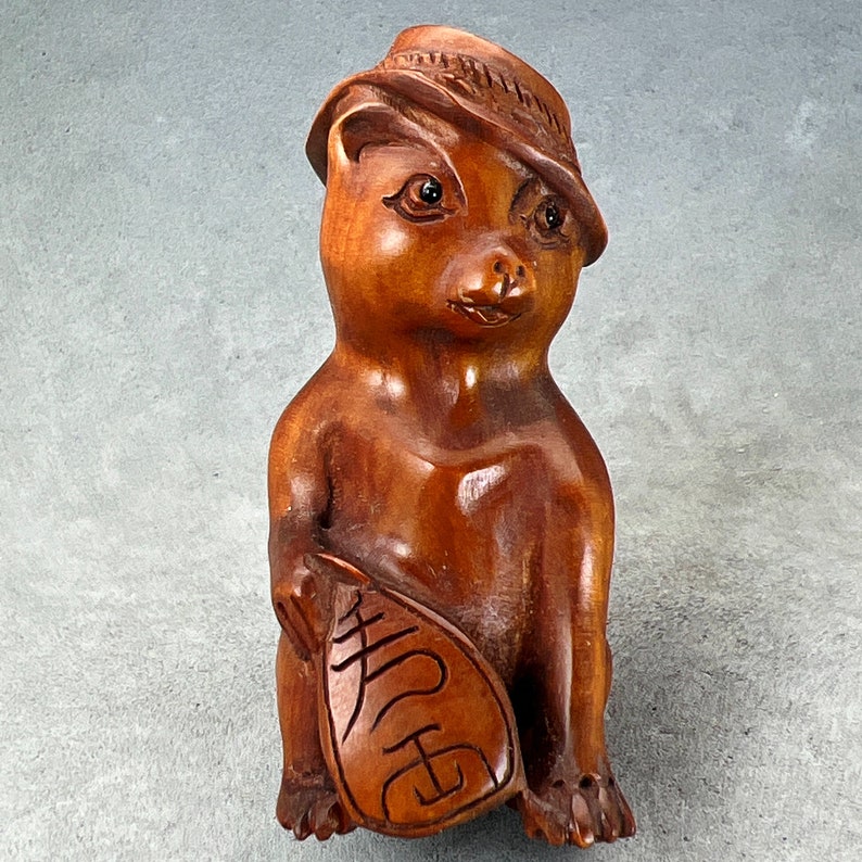 Wood Carving: Hand Carved Boxwood Cat Netsuke Cat Charm - Etsy
