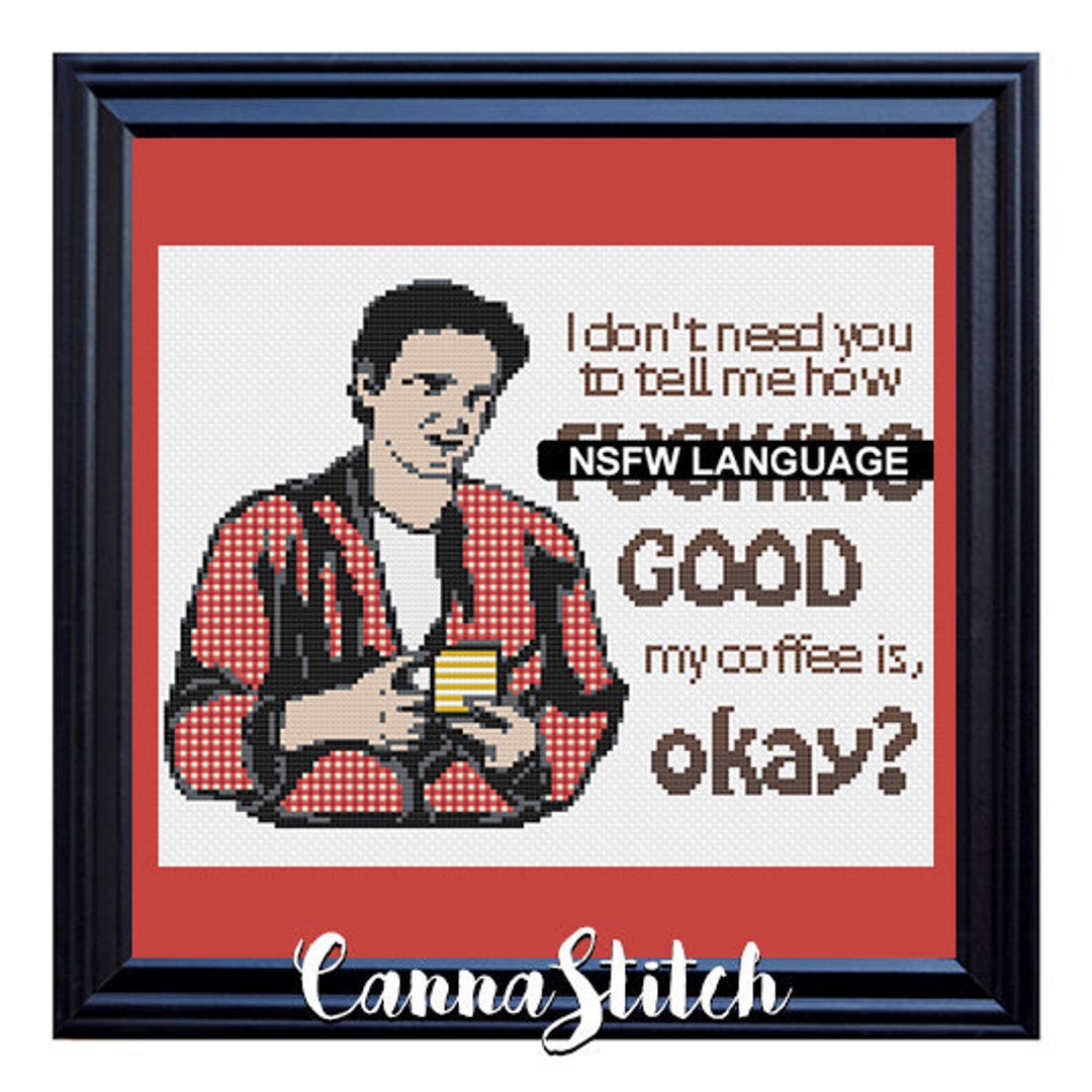 Gourmet Coffee Pulp Fiction Cross Stitch PDF PATTERN - Etsy
