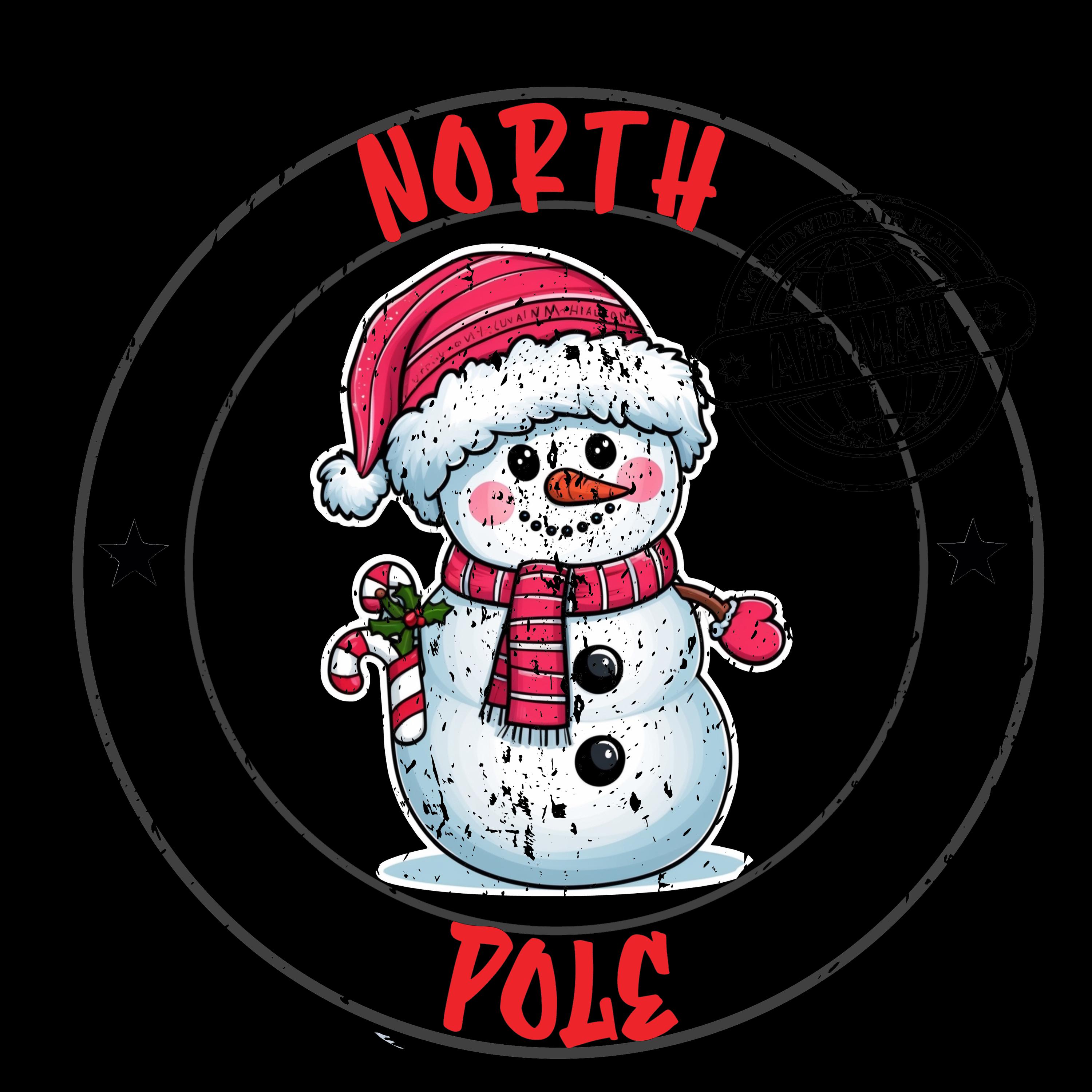Snowman North Pole Postage Stamp PNG Digital File - Etsy