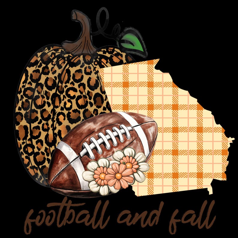 Football and Fall Georgia Png File - Etsy